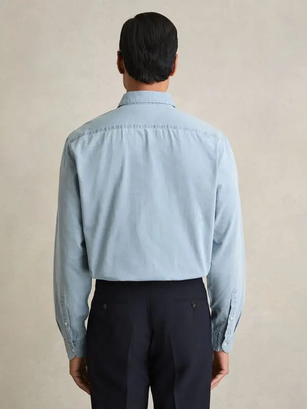 REISS Washed Chambray Button-through Shirt