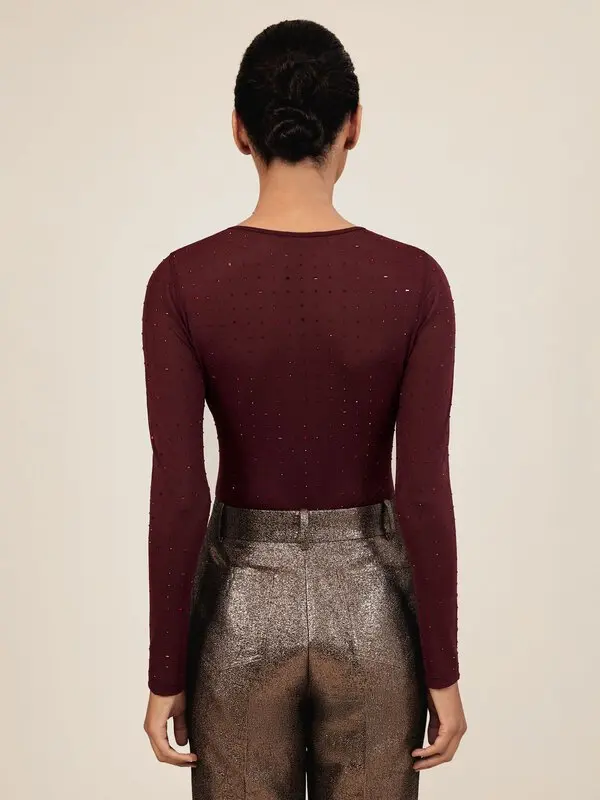 REISS Crystal-embellished Mesh Bodysuit