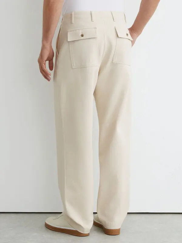 REISS Cotton And Wool Relaxed-fit Trousers