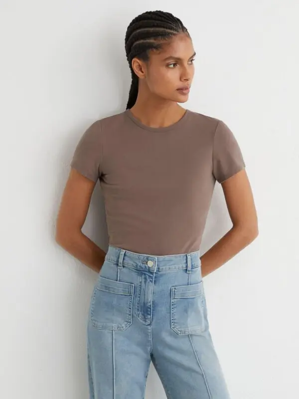 REISS Stretch-cotton Crew-neck T-shirt