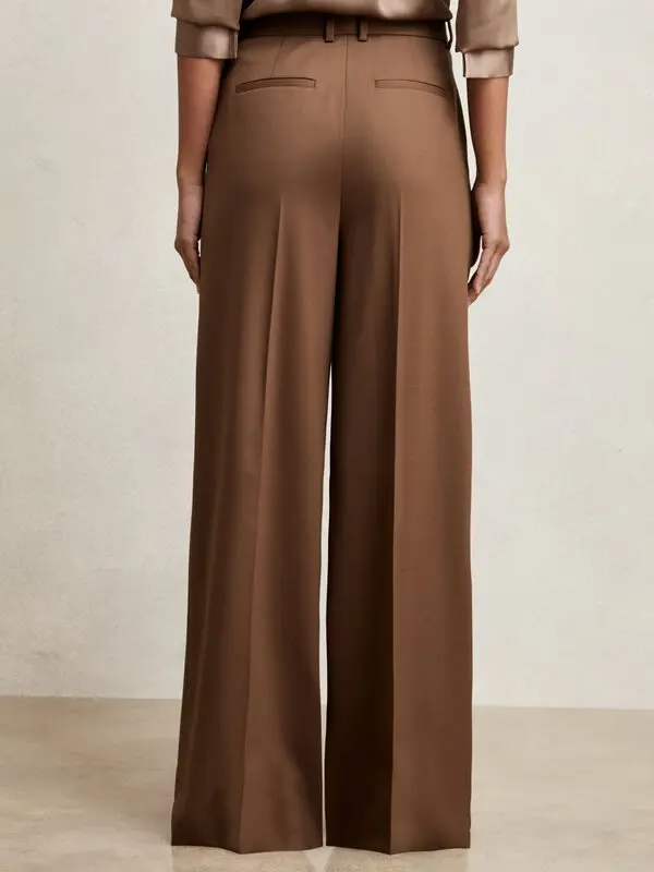 REISS Solene Wool-blend Wide-leg Trousers