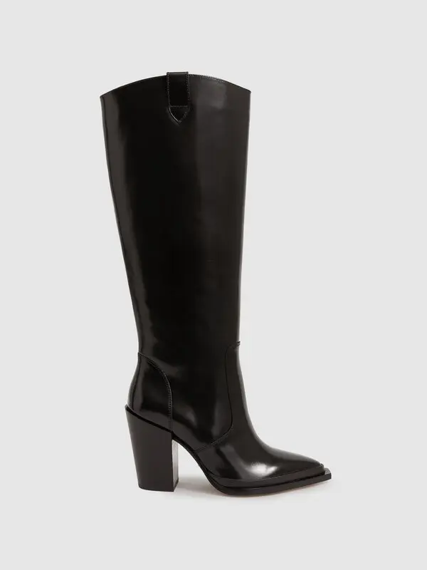 Paige Pacey Heel Boots Leather Plain