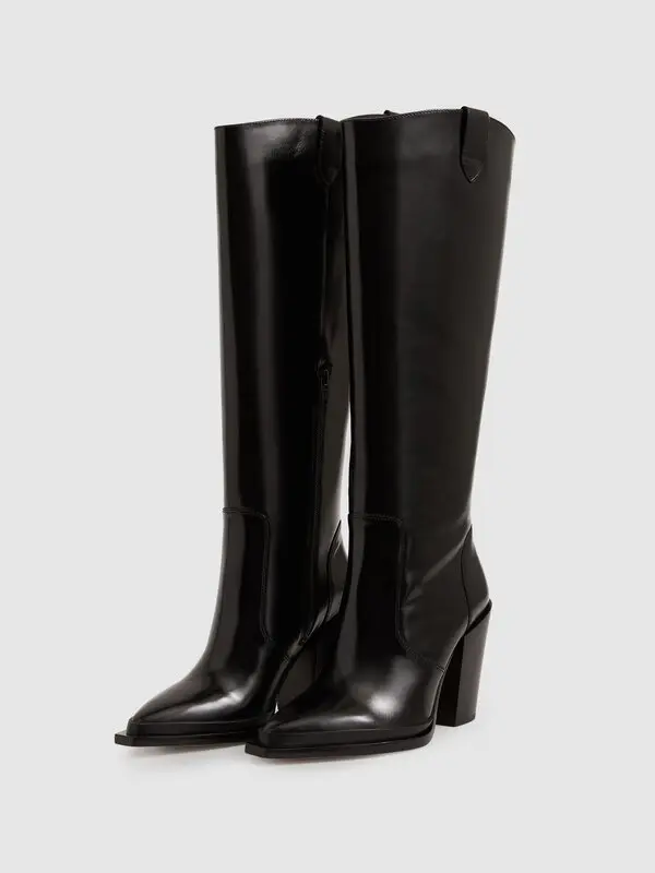 Paige Pacey Heel Boots Leather Plain