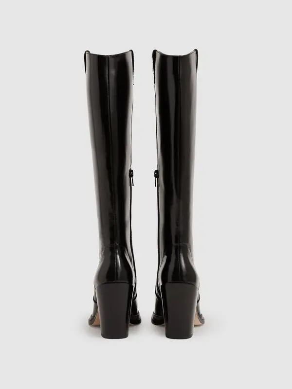 Paige Pacey Heel Boots Leather Plain
