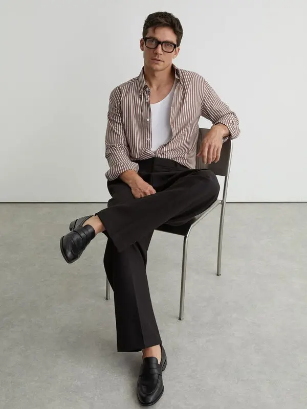 REISS Leather Saddle Loafers