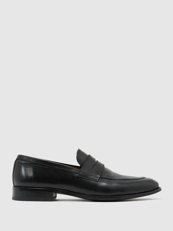 REISS Leather Saddle Loafers