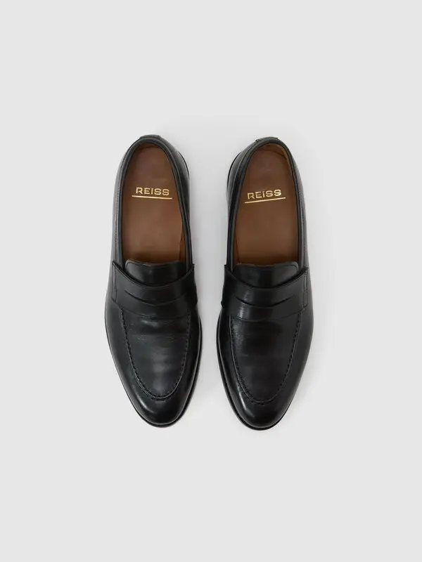 REISS Leather Saddle Loafers