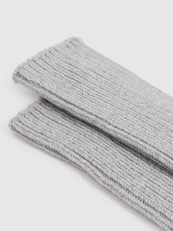 REISS Wool Blend Rib Knit Crew Socks - Grey