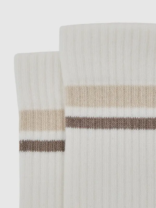 REISS Cotton-blend Double-stripe Socks