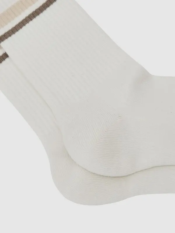REISS Cotton-blend Double-stripe Socks