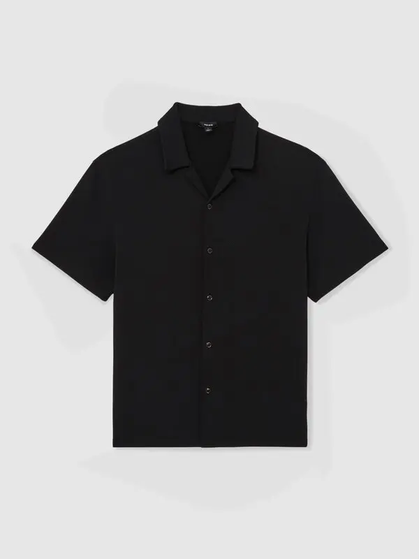 REISS Textured Cuban-collar Shirt