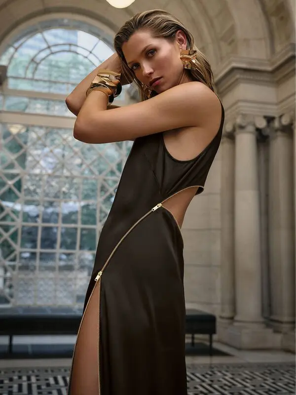 REISS Zipped Maxi Dress