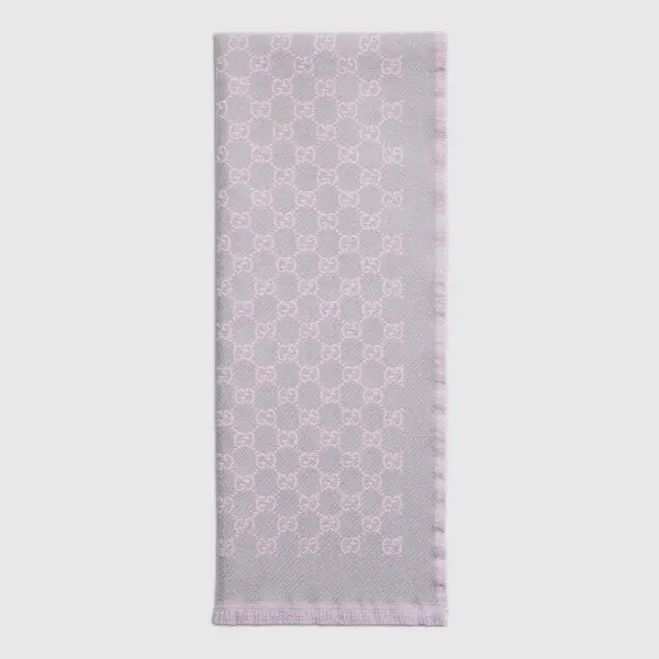 Gucci Gg Wool Scarf - Grey