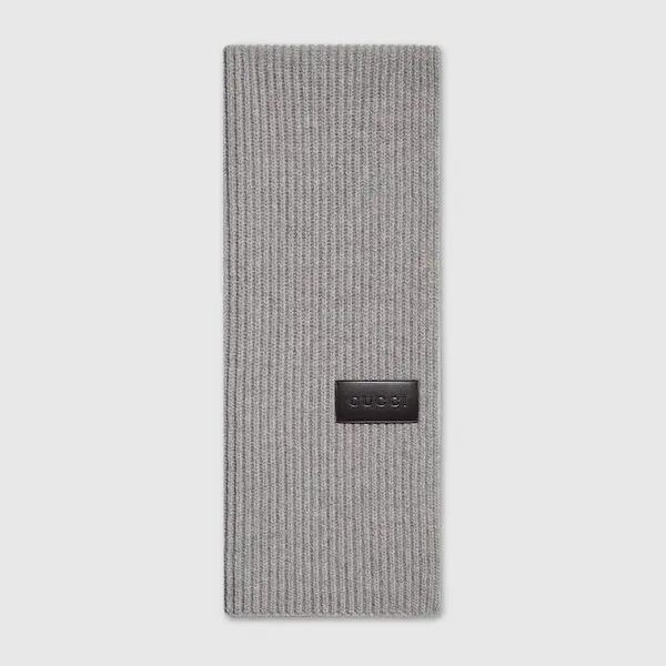 Gucci Gg Wool Scarf - Grey