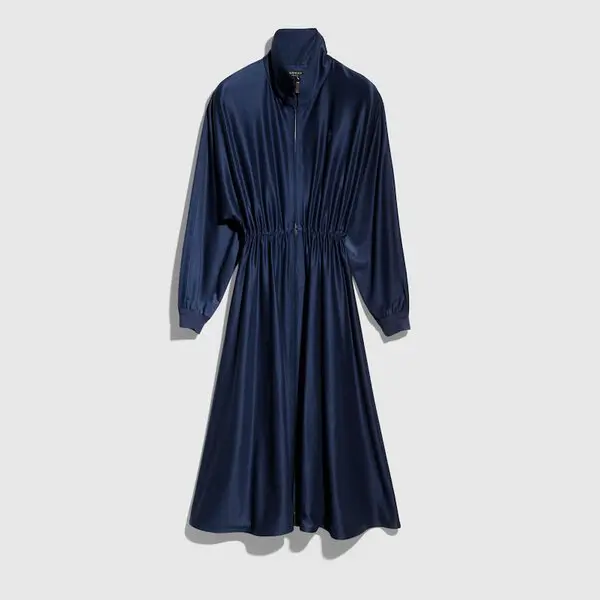 Gucci Gg Satin Shirt Dress - Blue