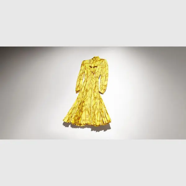 Gucci Gg Satin Shirt Dress - Yellow