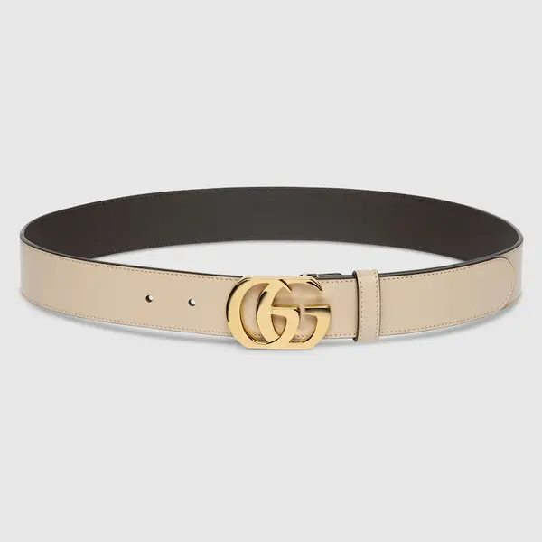 Gucci Gg Marmont Thin Belt - Beige