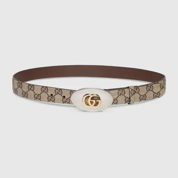 Gucci Gg Marmont Thin Belt - Beige