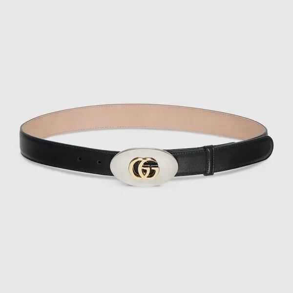 Gucci Gg Marmont Thin Belt - Black