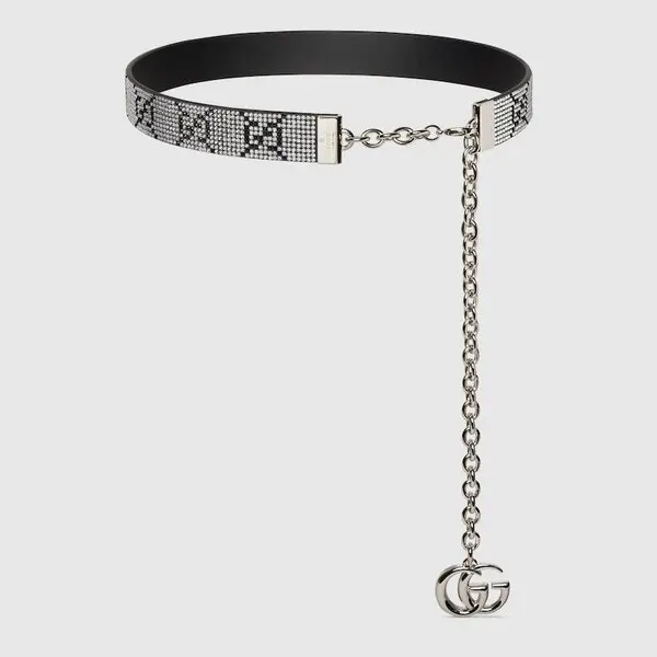 Gucci Gg Marmont Thin Belt - Black