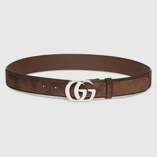 Gucci Gg Marmont Thin Belt - Brown