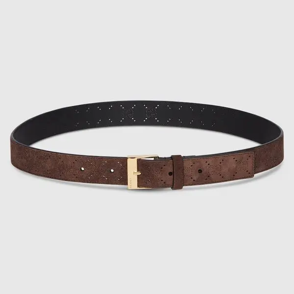 Gucci Gg Marmont Thin Belt - Brown