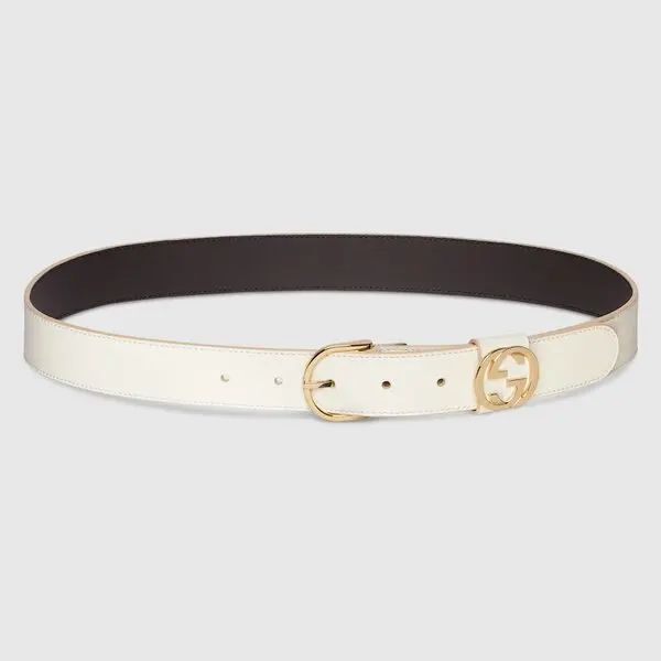 Gucci Gg Marmont Thin Belt - White