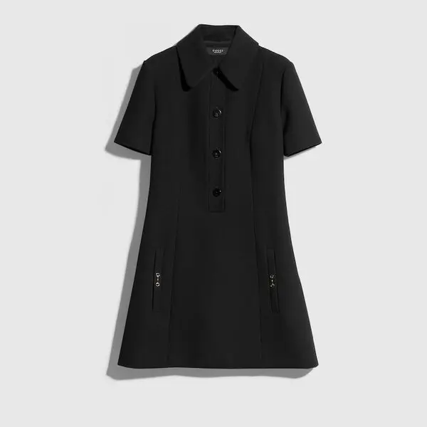 Gucci Floral Print Mini Dress With Ruffled Hem - Black