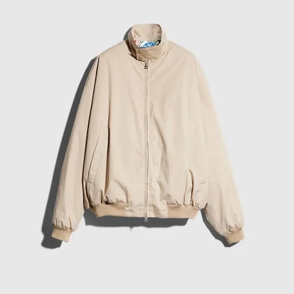 Gucci Gg Nylon Jacket With Hood - Beige