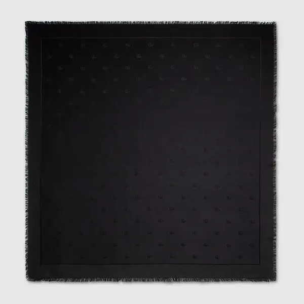 Gucci Gg Jacquard Shawl - Black