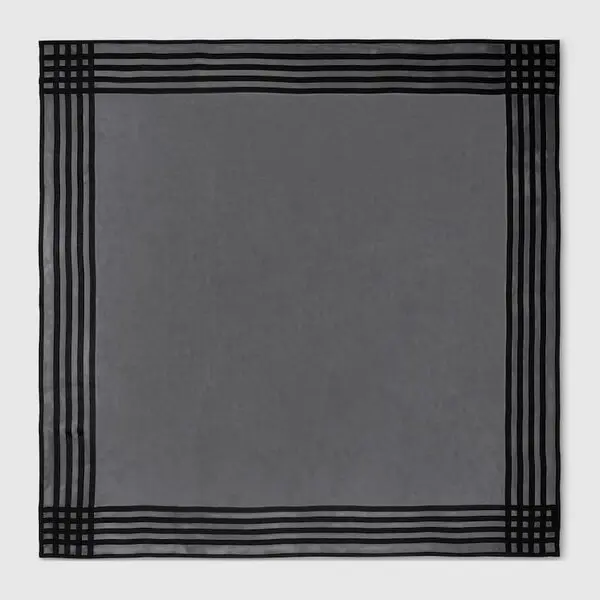 Gucci Double G Silk Wool Shawl - Black