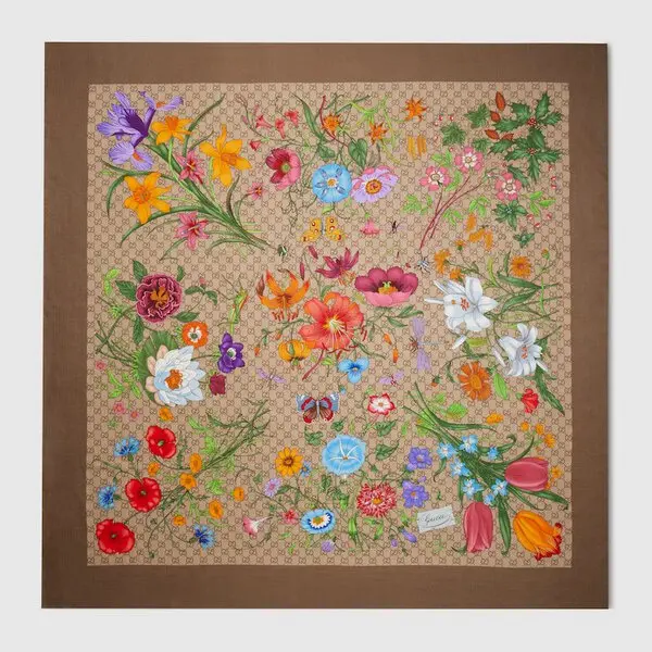 Gucci Gg Jacquard Shawl - Brown