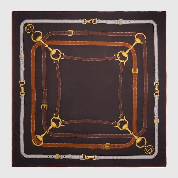 Gucci Gg Jacquard Shawl - Brown