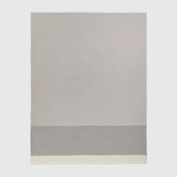 Gucci Double G Silk Wool Shawl - Grey