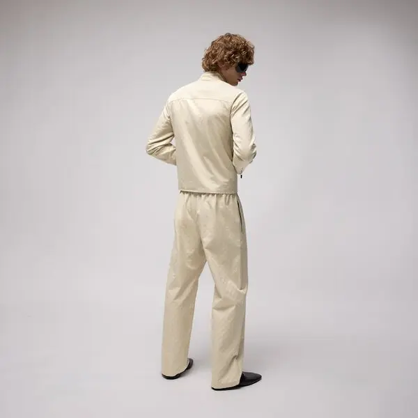 Gucci Gg Linen Blend Canvas Jacket, Size - Beige