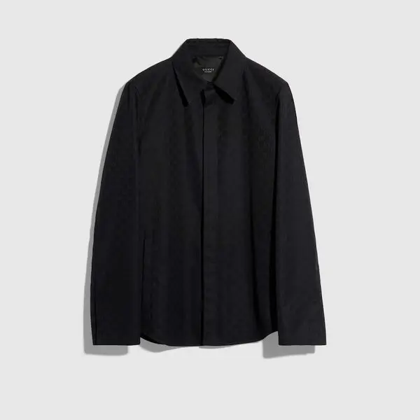 Gucci Gg Linen Blend Canvas Jacket, Size - Black