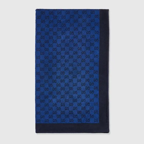 Gucci Gg Wool Jacquard Cape - Blue