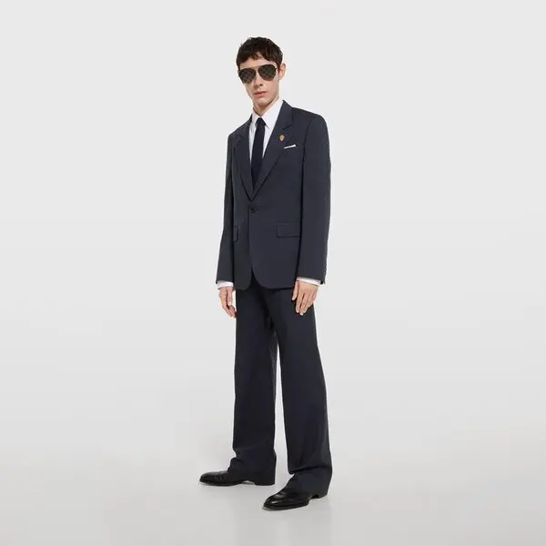 Gucci Gg Cotton Gabardine Jacquard Jacket, Size - Blue
