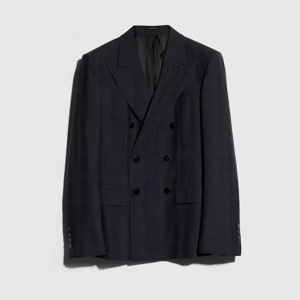 Gucci Double-breasted Wool Jacket - Blue