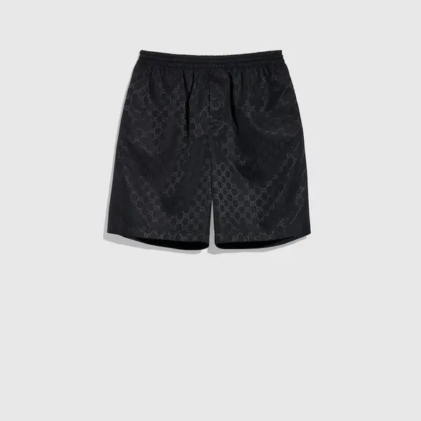 Gucci Gg Supreme Linen Shorts - Black
