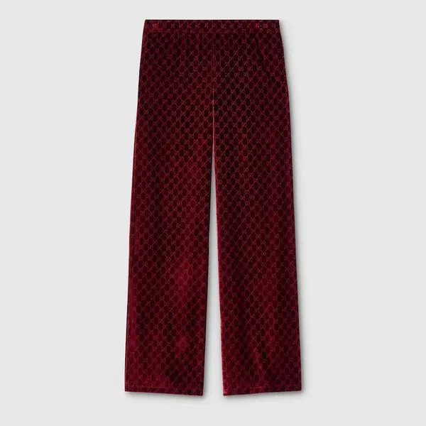 Gucci Gg Jersey Jacquard Trousers - Bordeaux