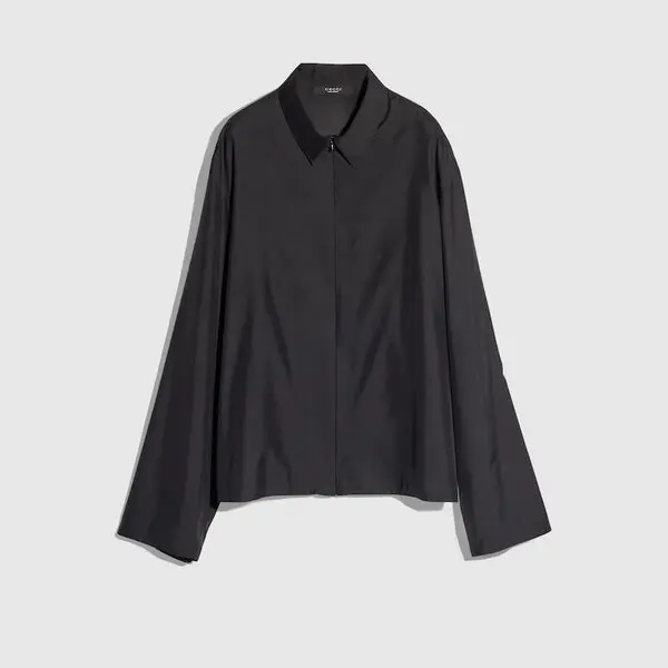 Gucci Gg Printed Silk Shirt, Size - Black