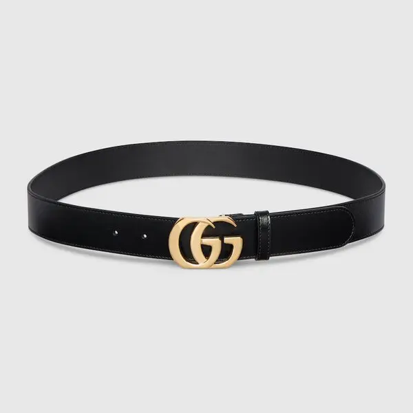 Gucci Reversible Belt With Interlocking G Buckle - Black