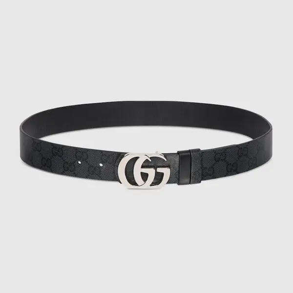 Gucci Reversible Belt With Interlocking G Buckle - Black