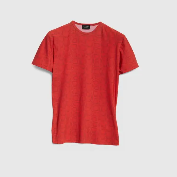 Gucci Cotton Jerey T-hirt With Print, Ize - Red