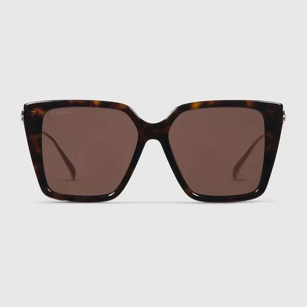 Gucci Rectangular-frame Sunglasses - Brown