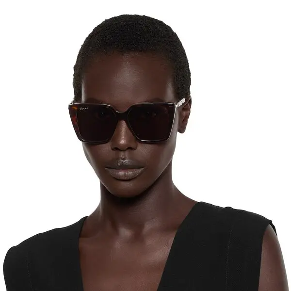 Gucci Rectangular-frame Sunglasses - Brown