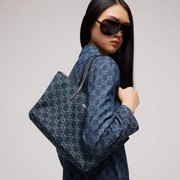 Gucci Diana Small Embroidered Tote Bag - Blue