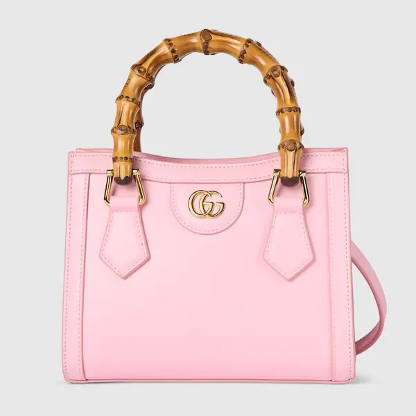 Gucci Diana Small Embroidered Tote Bag - Pink