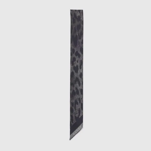 Gucci Printed Silk Twill Ribbon - Black